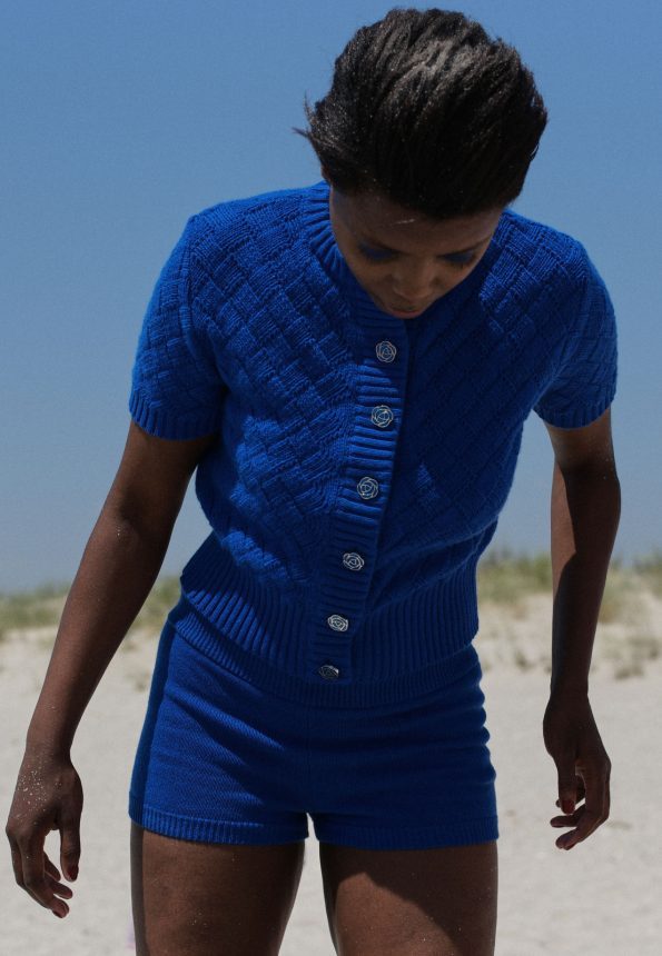 Clouded Squares Jacket, short sleeve edition, 2020Blue - AmiAmalia ...