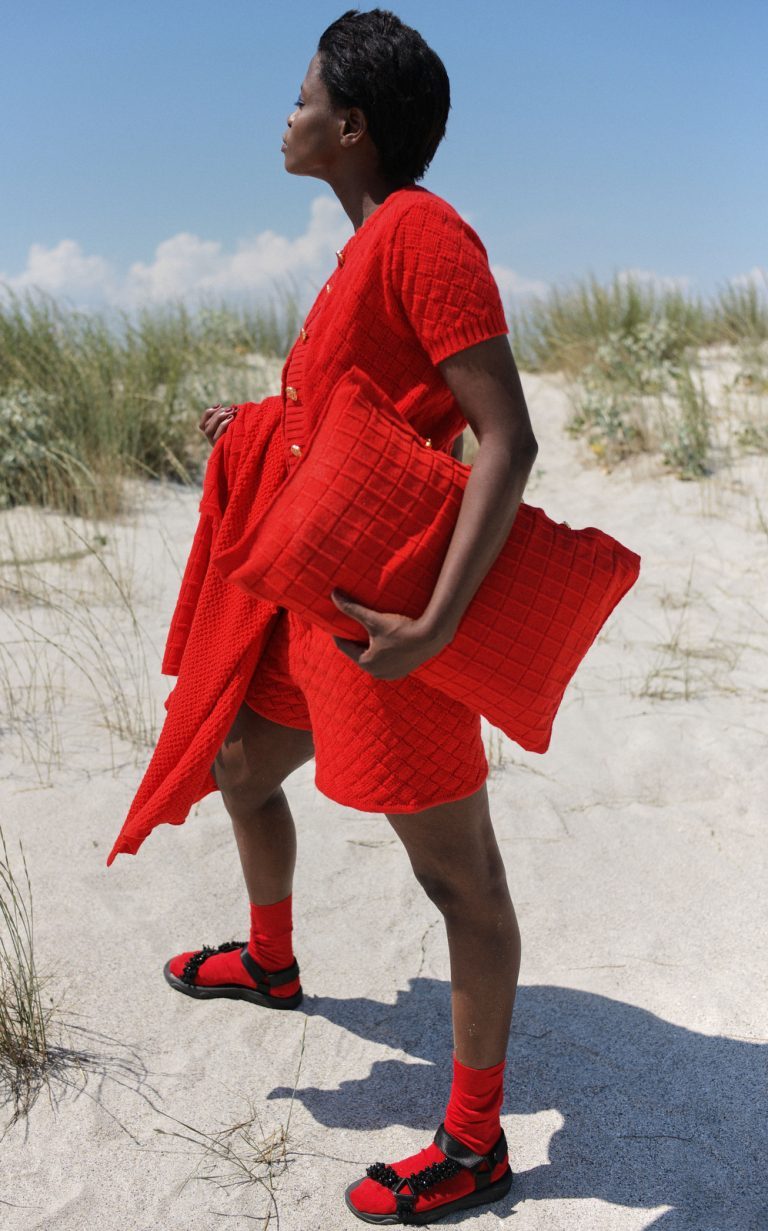 "Clouded Squares" Jacket, short sleeve edition, Red - AmiAmalia Luxury ...