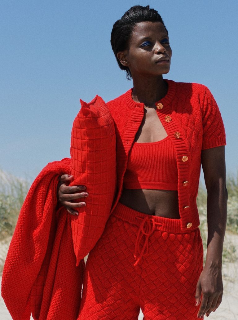 "Clouded Squares" Jacket, short sleeve edition, Red - AmiAmalia Luxury ...