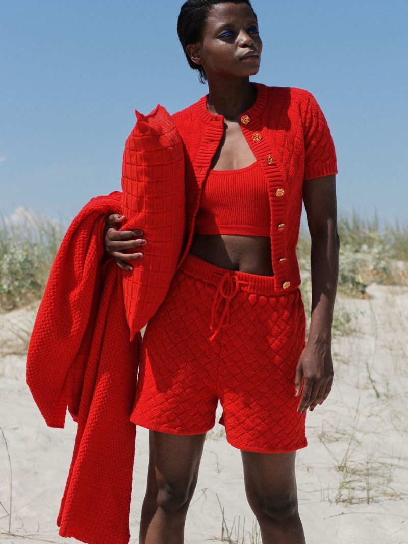 Clouded Squares Jacket, short sleeve edition, Red - AmiAmalia Luxury ...