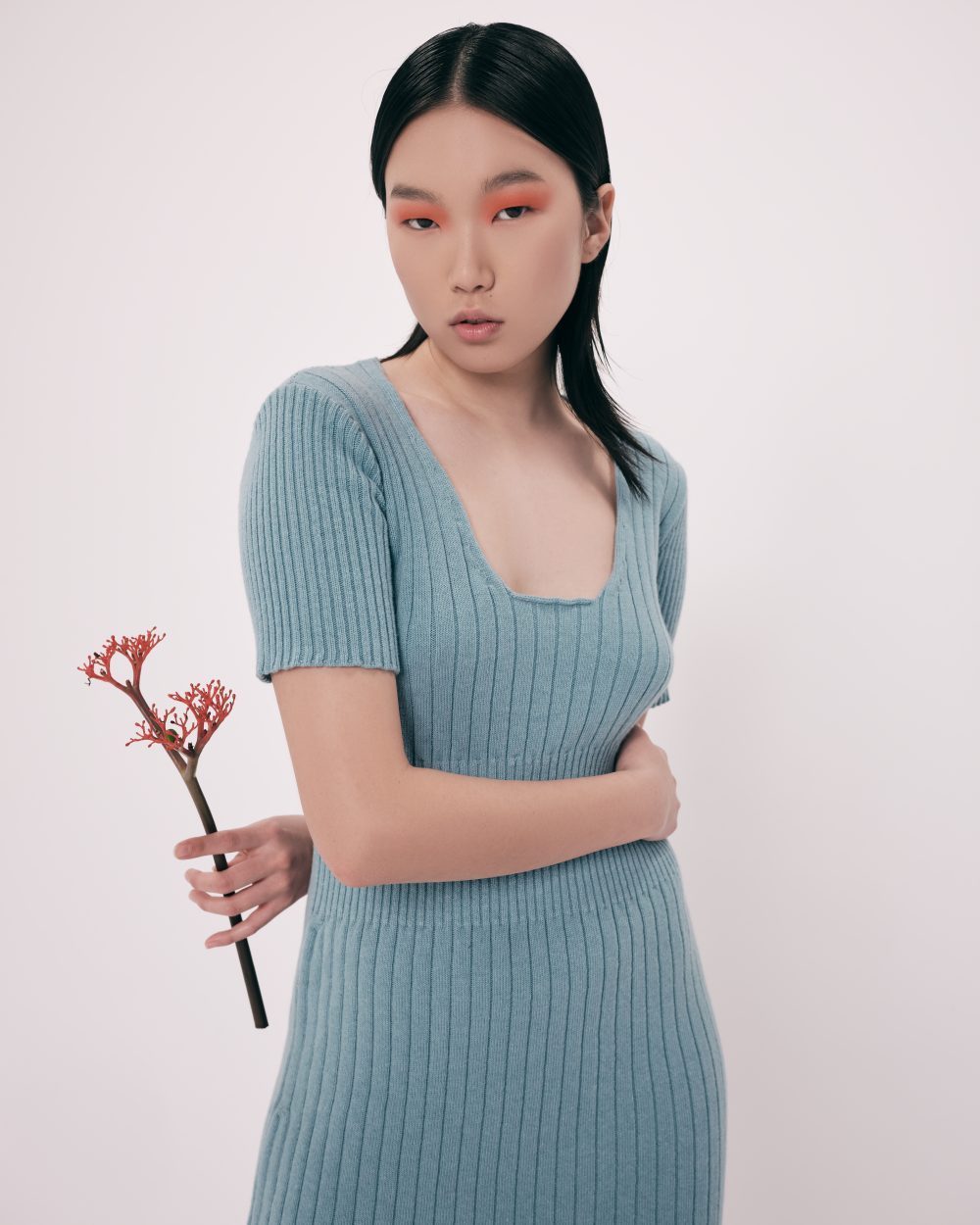 Diana Spring Dress, Spring Sky - AmiAmalia Luxury Knitwear