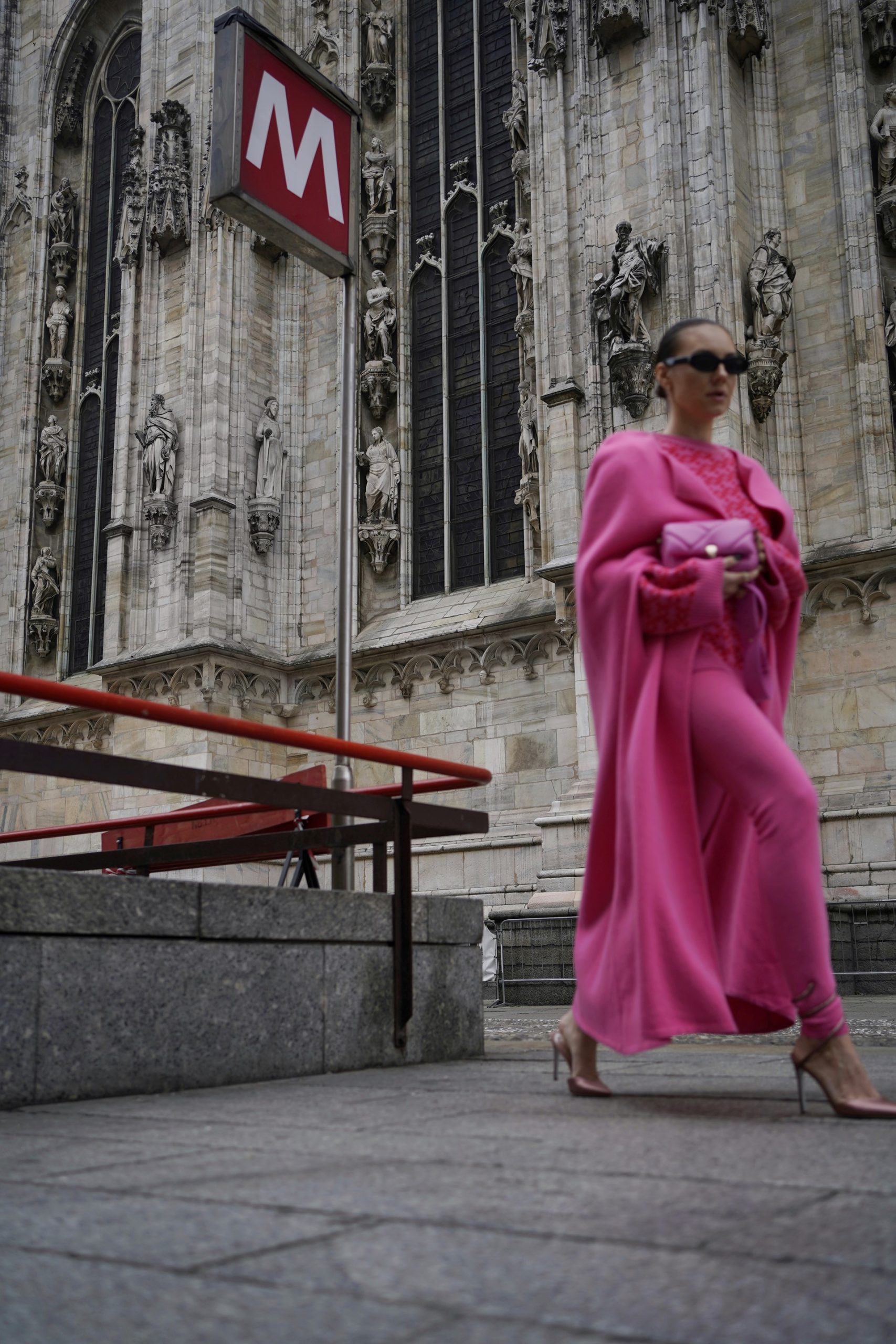 Spring Long Cape, Hot Pink - AmiAmalia Luxury Knitwear