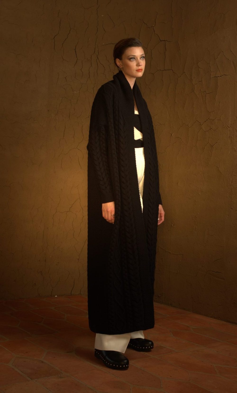 Highlander Coat, Black - AmiAmalia Luxury Knitwear
