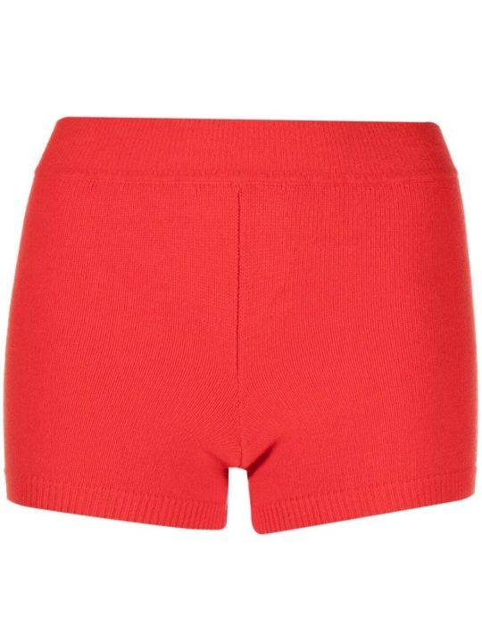 Knitted Shorts (with middle seam), White - AmiAmalia Luxury Knitwear