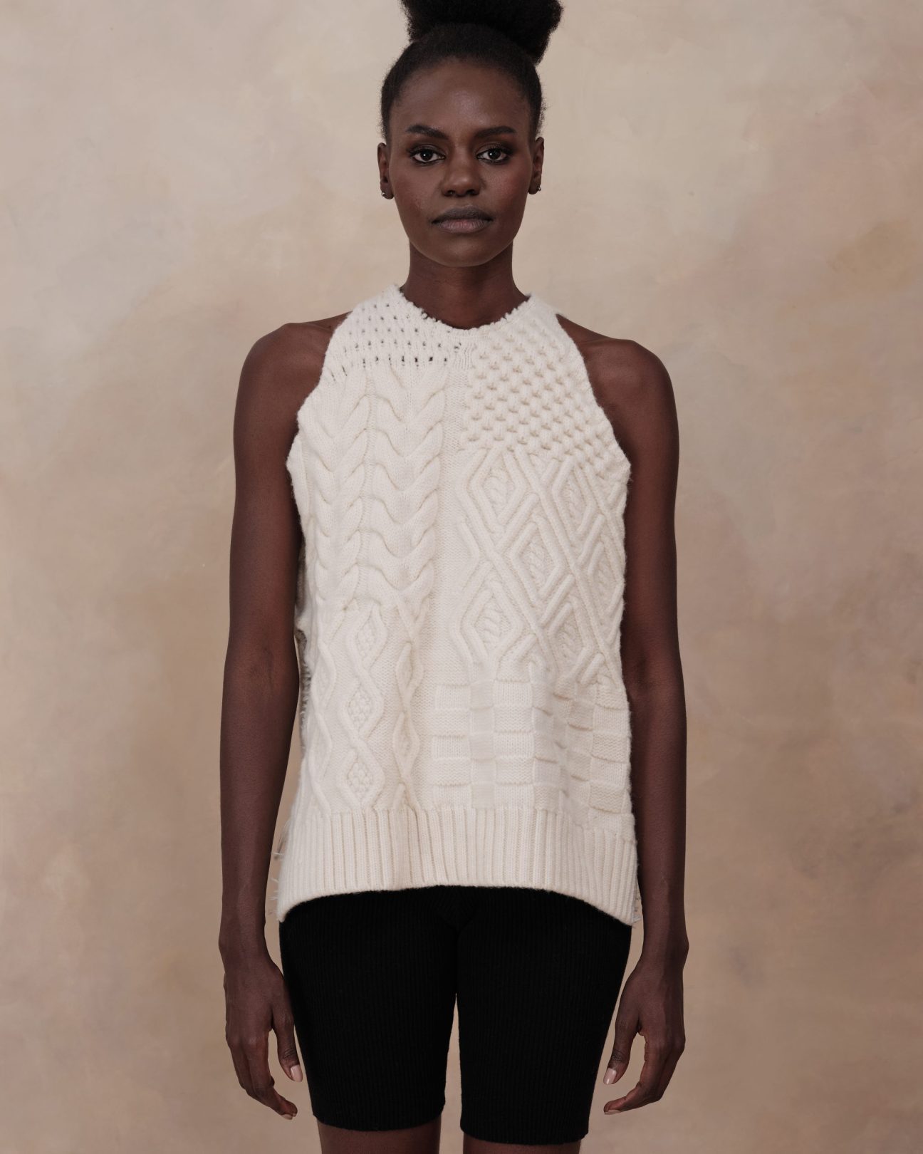 Knitted Structures Vest, Wool - AmiAmalia Luxury Knitwear