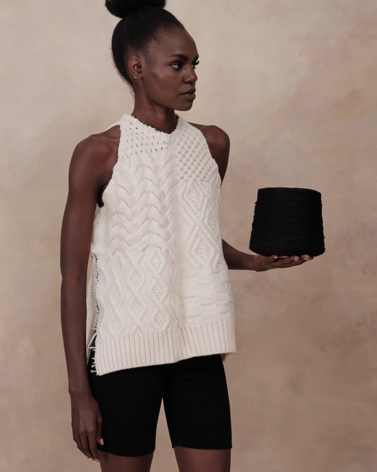 Knitted Structures Vest, Wool - AmiAmalia Luxury Knitwear