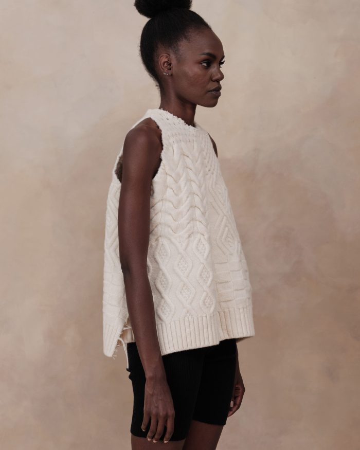 Knitted Structures Vest - AmiAmalia Luxury Knitwear