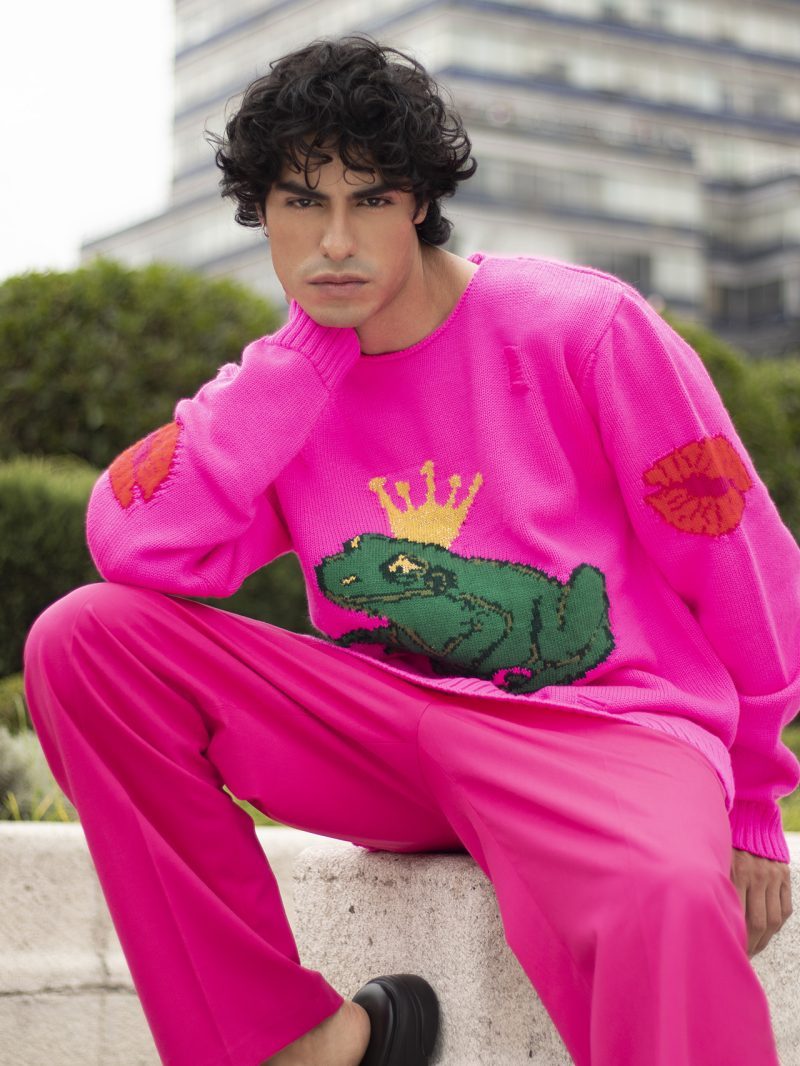 “Chess Moves” Sweater, Long Version - AmiAmalia Luxury Knitwear