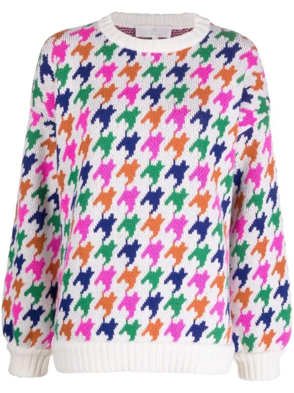 Houndstooth Multicolour Sweater - AmiAmalia Luxury Knitwear