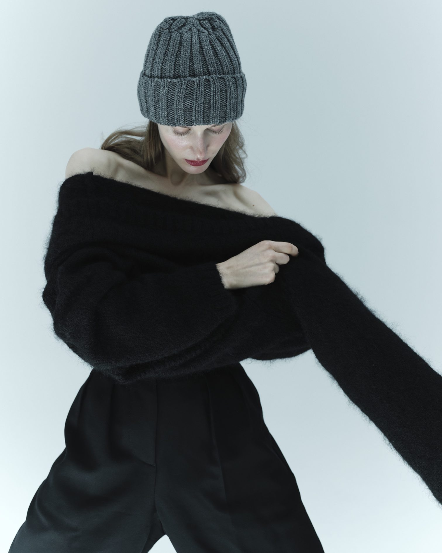 Silk & Mohair Sweater, Black - AmiAmalia Luxury Knitwear
