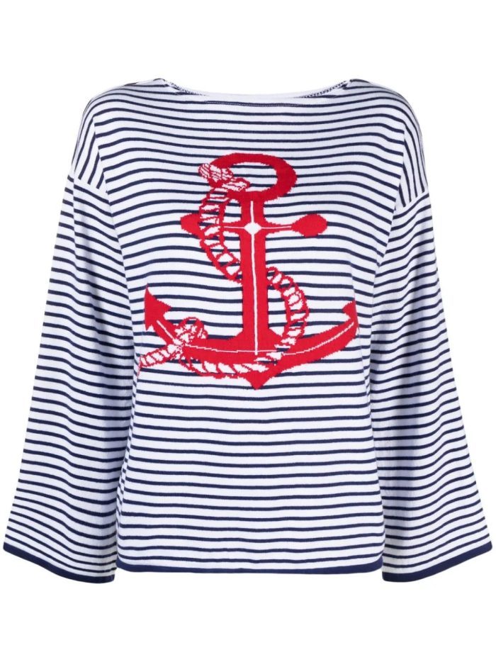 "Sailing" Marinière Shirt, Anchor - AmiAmalia Luxury Knitwear