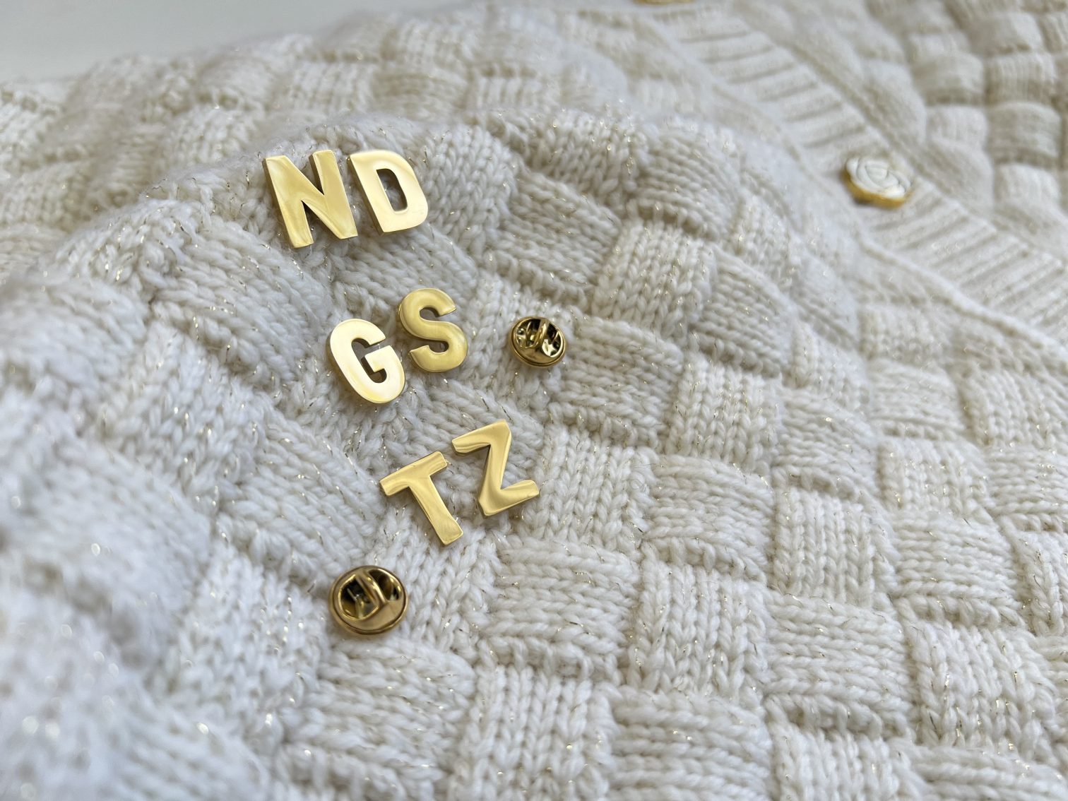 Initials, Letter Brooches - AmiAmalia Luxury Knitwear